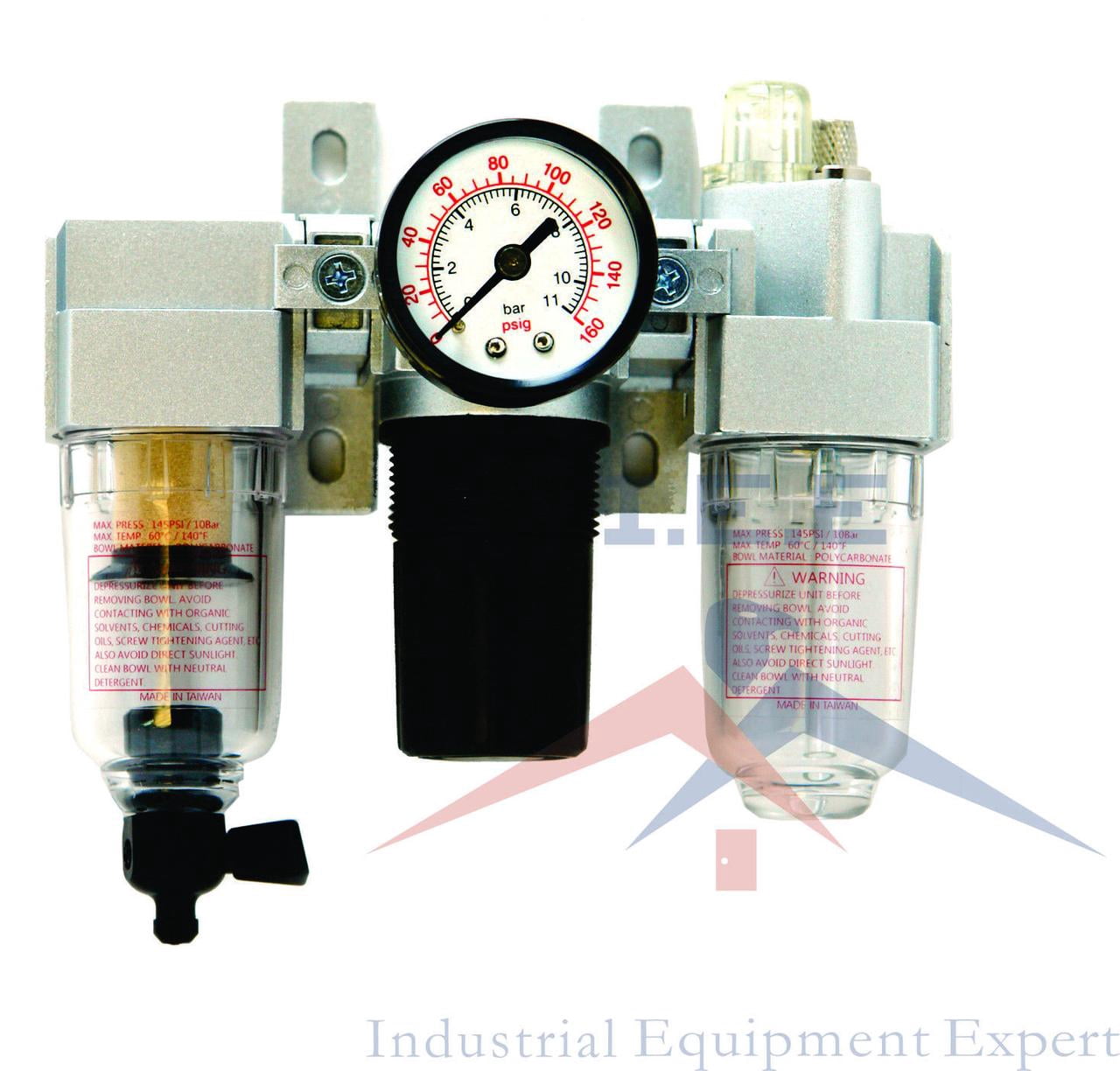 1/4" MINI COMBINATION FILTER REGULATOR LUBRICATOR AIR LINE PARTICULATE ...