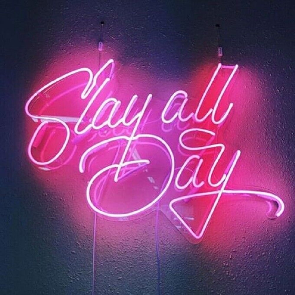 Queen Sense 20" Slay All Day Neon Sign Outline Acrylic Panel With ...