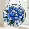 Blue Sunflower Stained Glass Style Suncatcher – Floral Window Art ...