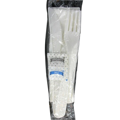 MarketPRO Heavy Weight Wrapped Cutlery Kit, 175418, White Plastic | 250 ...