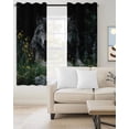 Black Gray Wolf Blackout Curtains for Bedroom/Living Room, Thermal ...