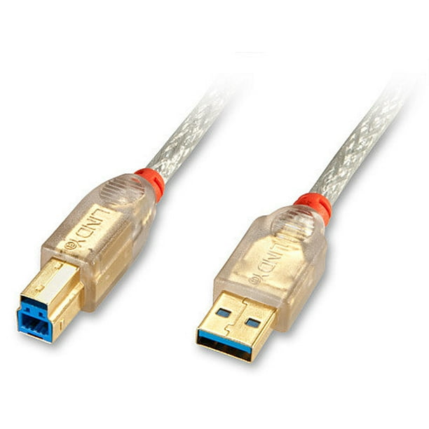Premium USB 3.0 cable type A/B transparent, 3m - Walmart.com