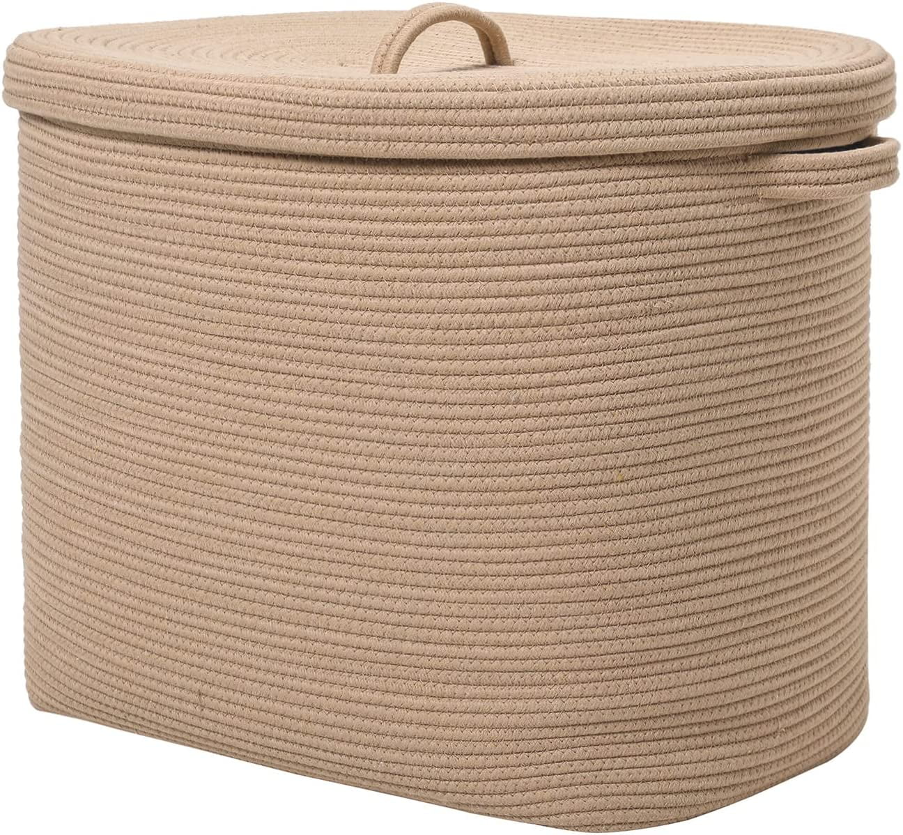 22"x14"x18" Rectangular Extra Large Storage Basket with Lid, Cotton ...