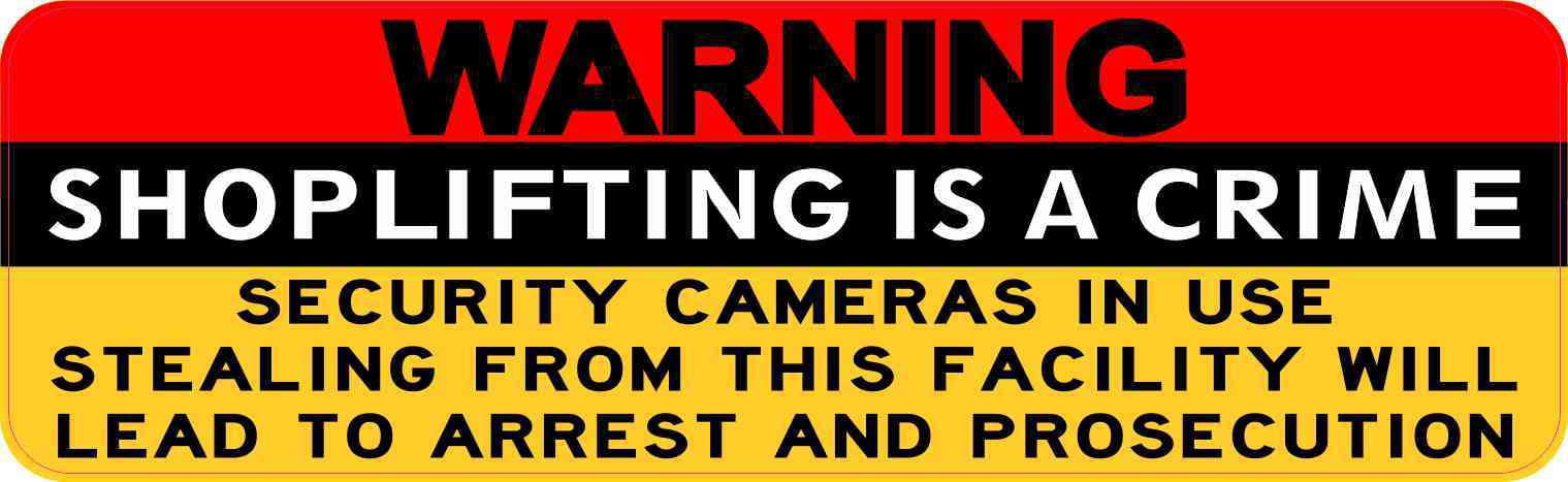 10in X 3in Warning Shoplifting Is a Crime Sticker Business Sign ...