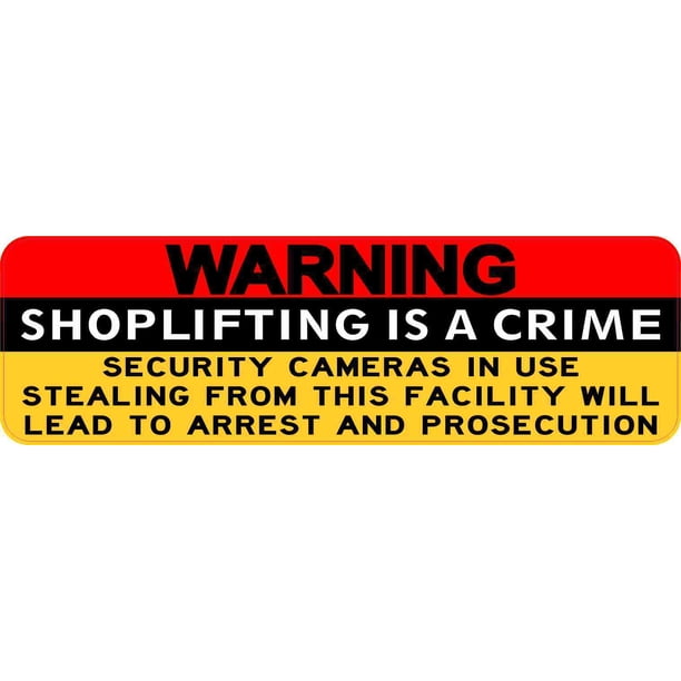 10in X 3in Warning Shoplifting Is a Crime Sticker Business Sign ...
