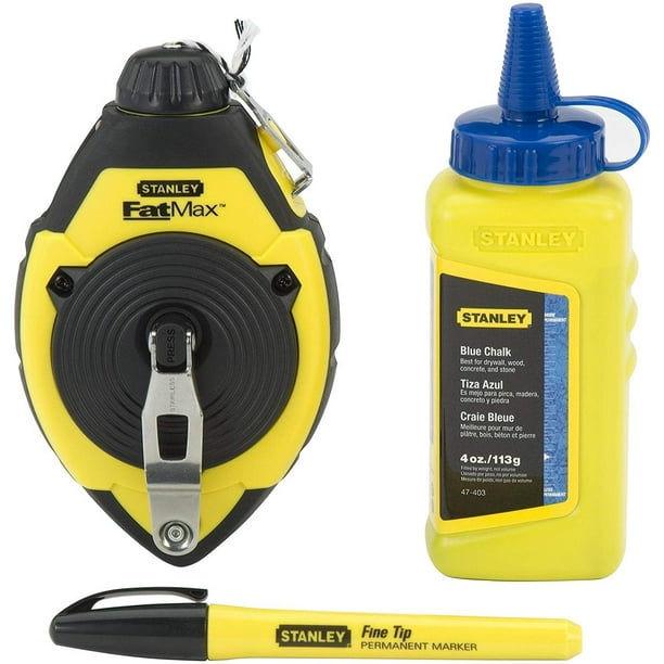 Stanley 47-681 100 Chalk Line Reel & Chalk Set - Walmart.com
