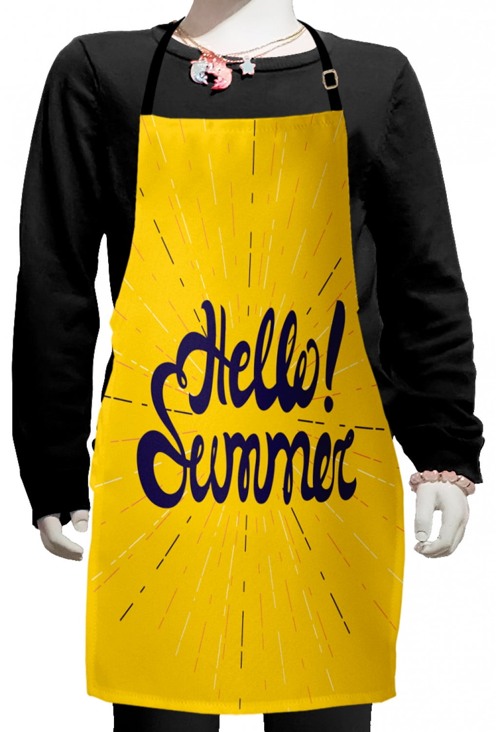 Hello Summer Kids Apron, Pattern of Typographic Funky Calligraphy ...