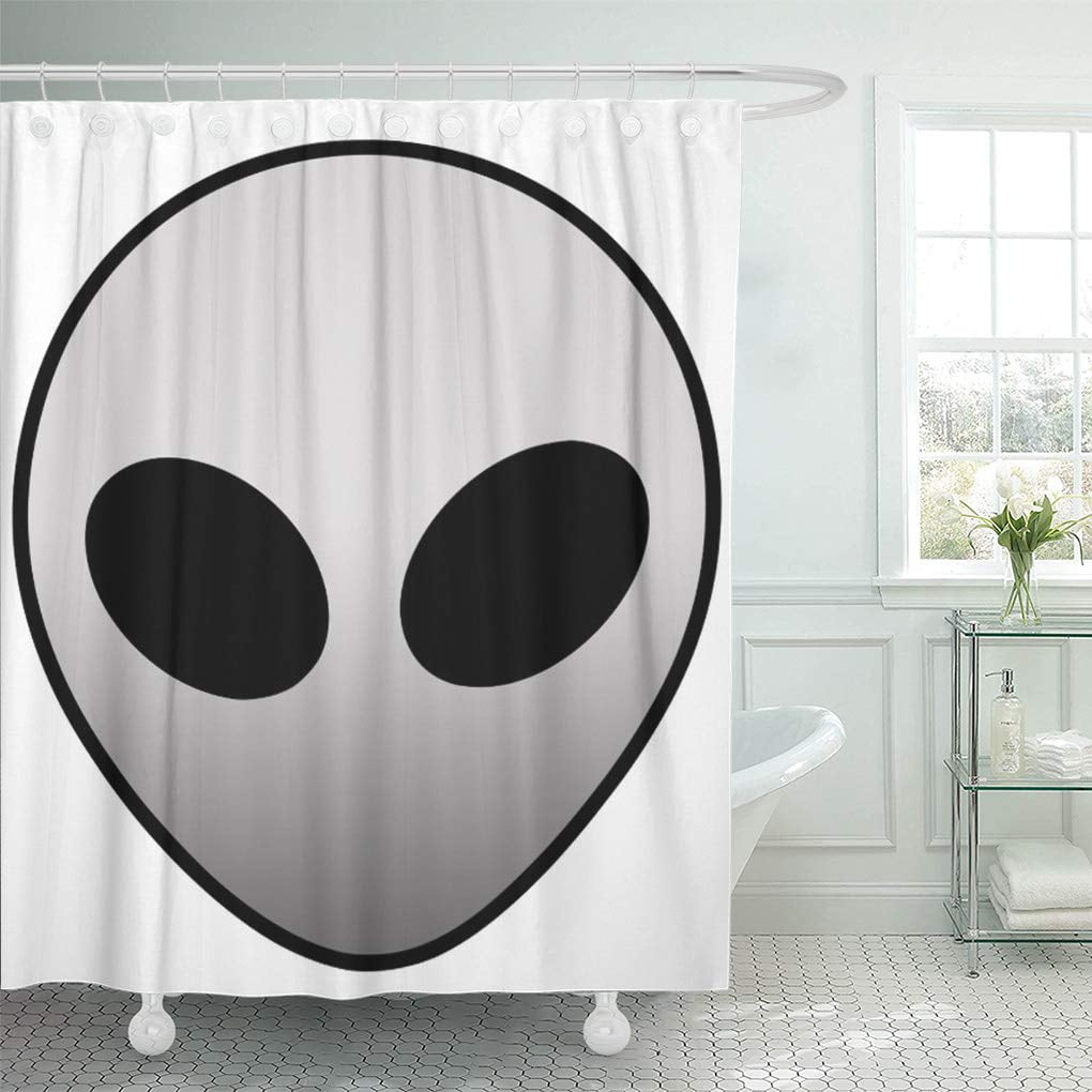 CYNLON Black Alien Head Grey Eyes Extraterrestrial Space Geek Bathroom ...