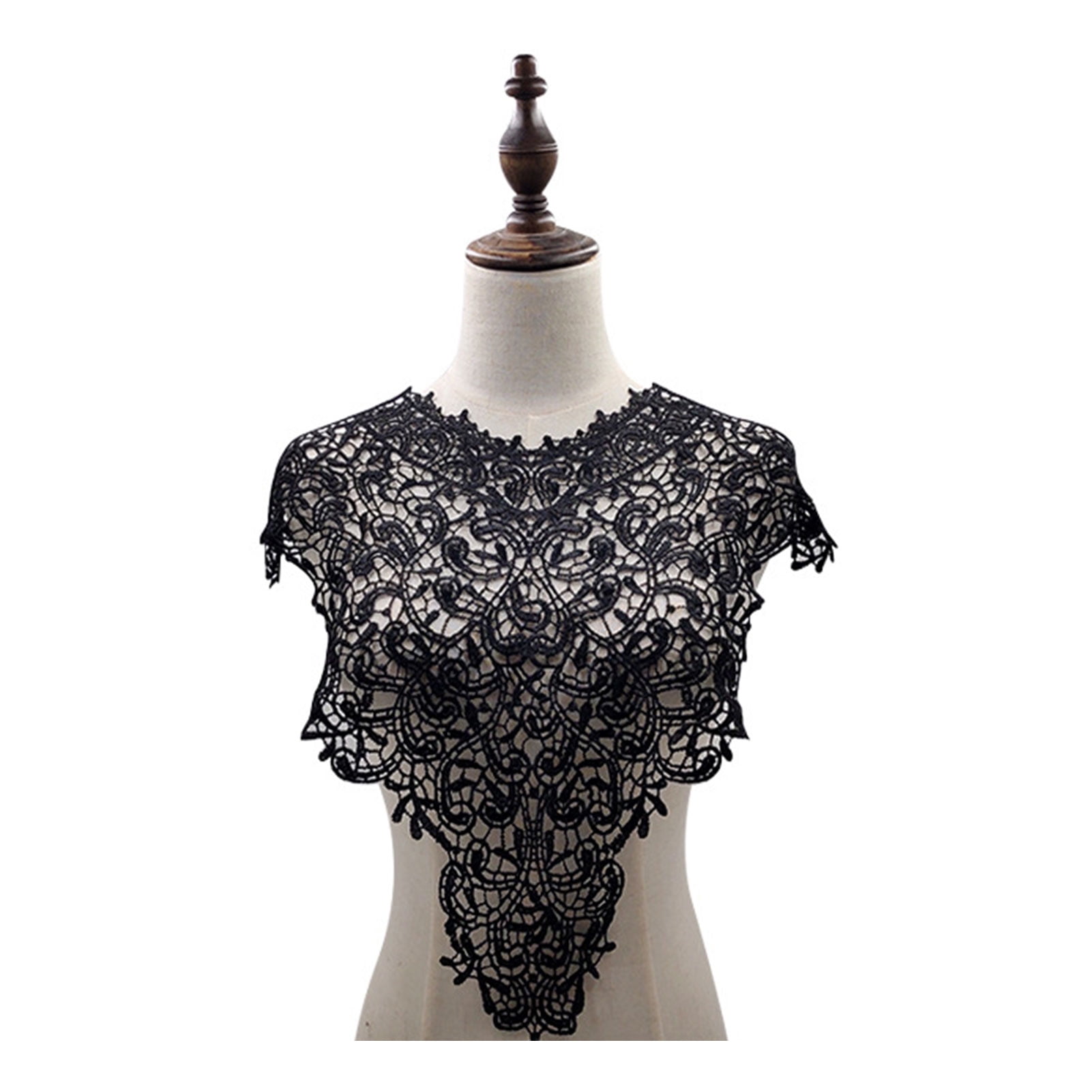 Lomubue Lace Fake Collar Embroidered Corsage Hollow Design Big Flowers ...