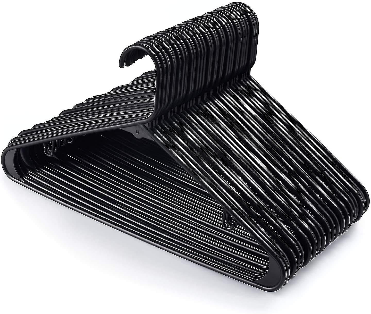 30 perchas para adultos, perchas de plástico resistente, perchas negras ...