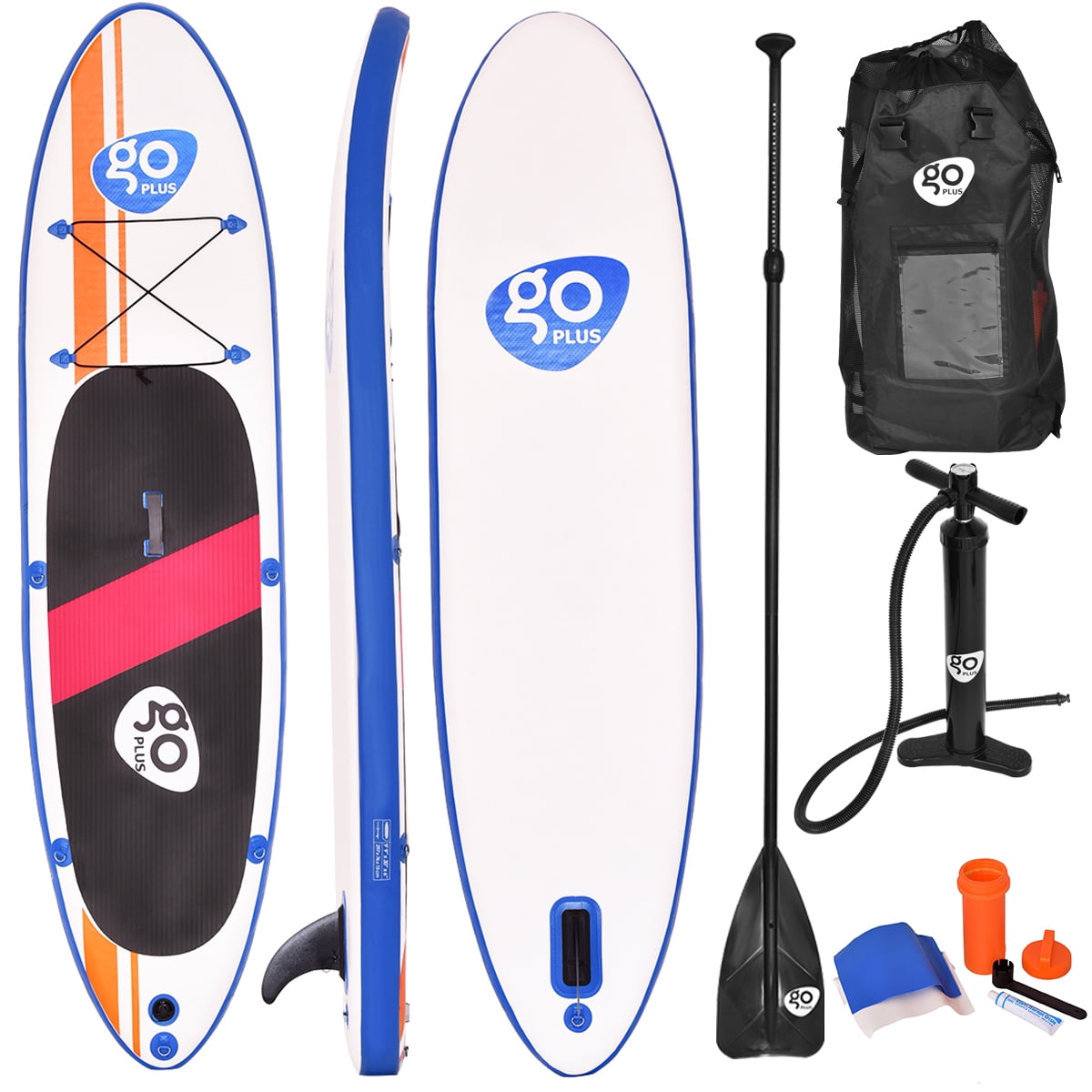 10' Inflatable Stand Up Paddle Board SUP w/ Fin Adjustable Paddle ...
