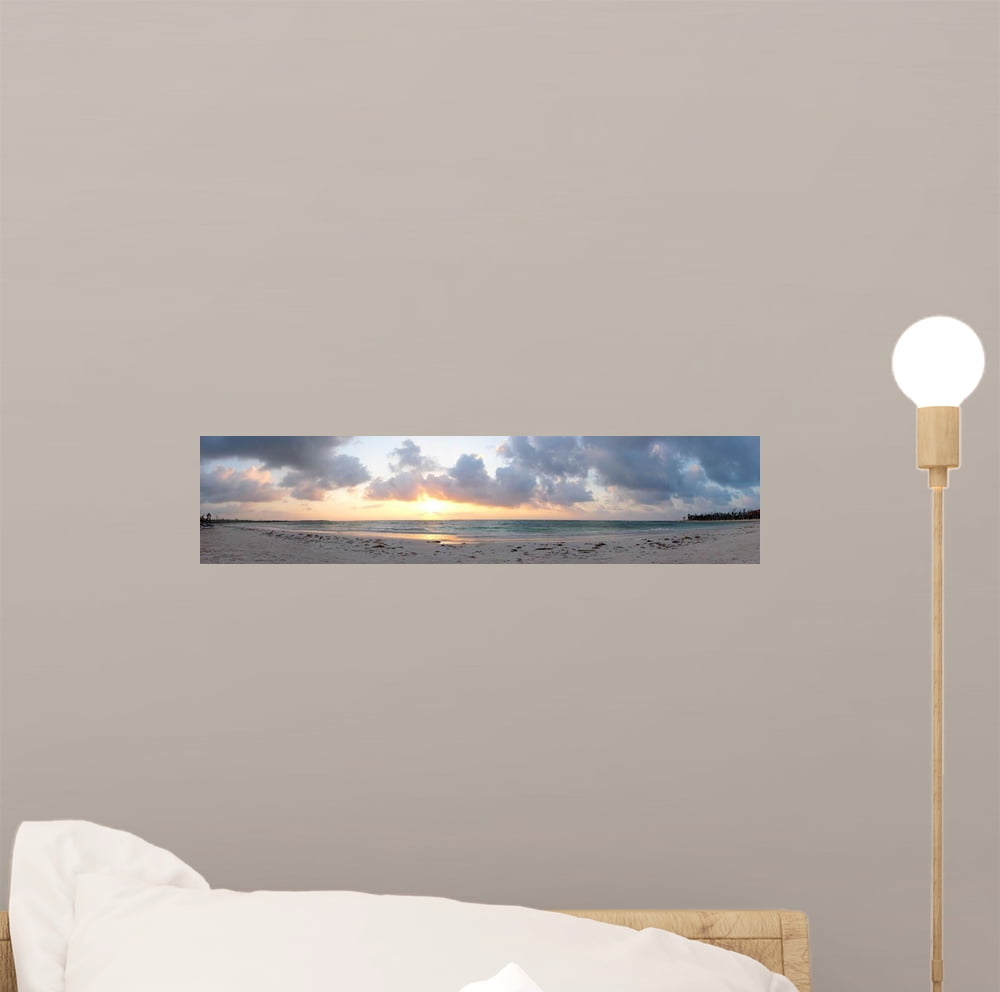 Panoramic Caribbean Beach Sunrise Wall Mural by Wallmonkeys Peel and ...