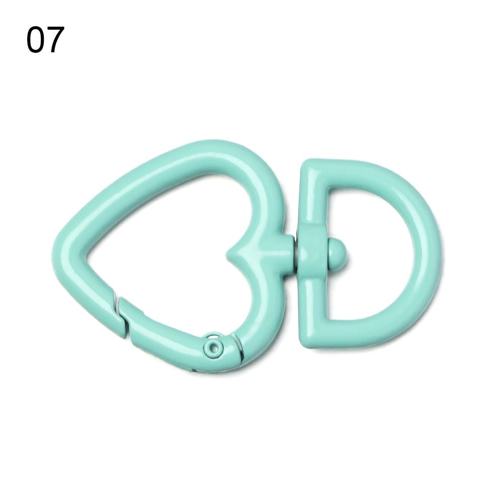 13 Colors Heart Style Zinc Alloy Hooks Easy Push Trigger Spring Ring ...