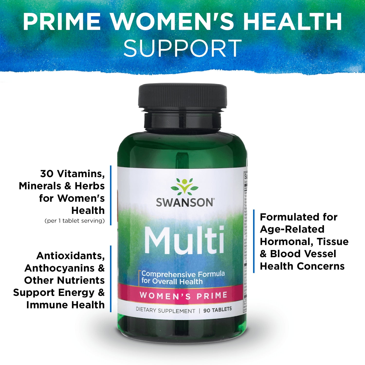 Swanson Multivitamin Women’s Prime Tablets, 90 Count