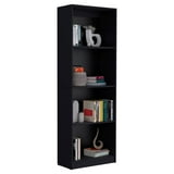 Depot E-Shop Vinton Bookcase with Spacious Tier-Shelving Design, Black ...