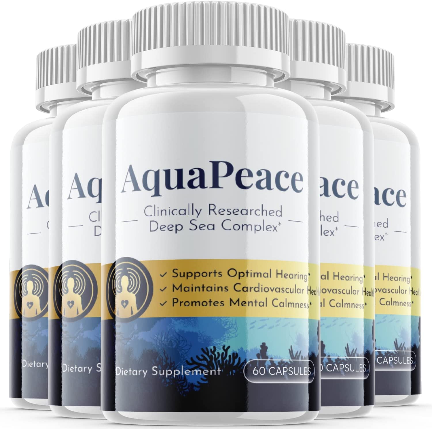 (5 Pack) Aqua Peace - Dietary Supplement for Focus, Memory, Clarity ...
