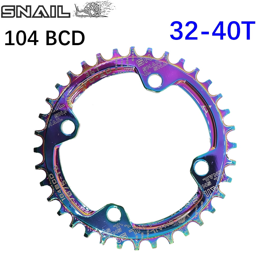 SNAIL Bike Chainring 104BCD Round oil slick 32 34 36 38T 40T Narrow Wide Tooth Ultralight MTB ...