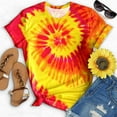 BLVB Women's Summer Tops, Tie-dye Printed, Round Neck, Short Sleeve Casual Tee, Vacation Tunic ...