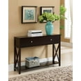 Ethan Contemporary Console Sofa Table with Storage Drawers & Shelf ...