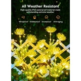Lyacmy Yellow Flower Solar Garden Lights Outdoor, Waterproof Solar ...