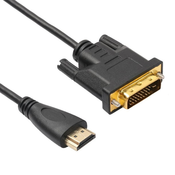 Compatible con HDMI a cable DVI -D Adaptador de pantalla de monitor de ...