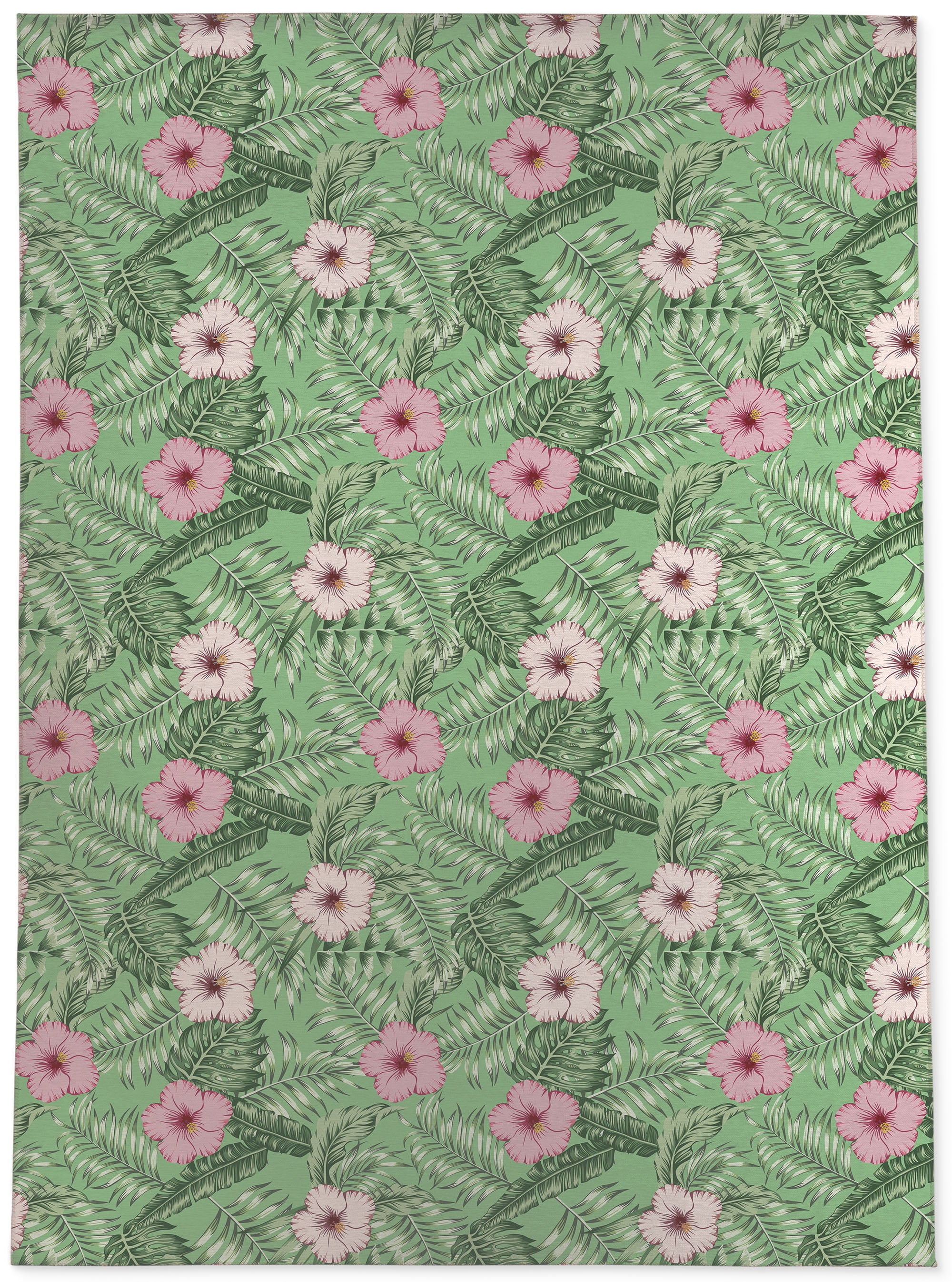 TROPICAL LEAVES AND HIBISCUS Outdoor Rug By Kavka Designs - Walmart.com