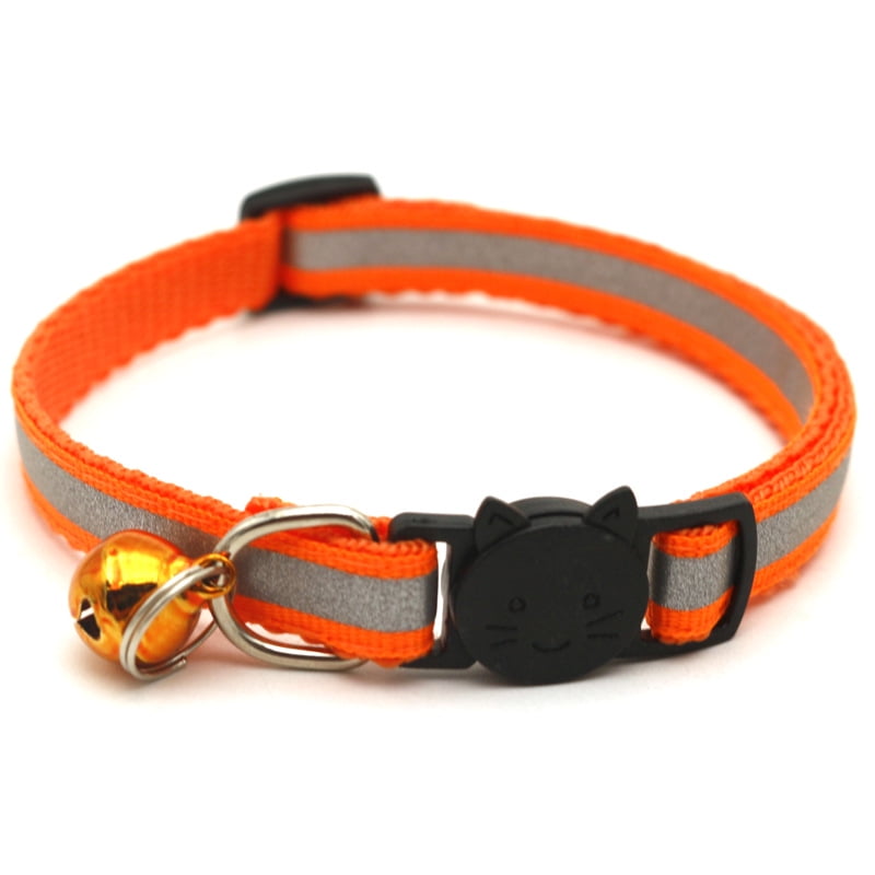 Pet Reflective Collar Adjustable Neck Chain with Bell for Dog Cat Night ...