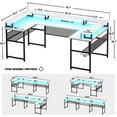 Homieasy 83'' U Shaped Gaming Desk with Stand & LED Strips, Home Office ...