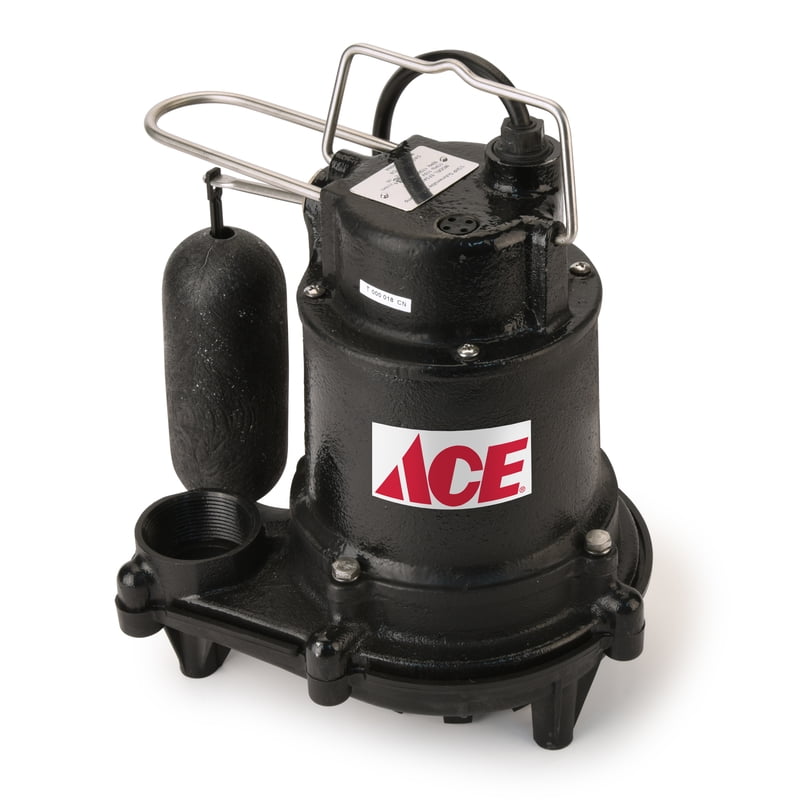 Ace 1/3 hp 3160 gph Cast Iron Vertical Float Switch AC Sump Pump ...
