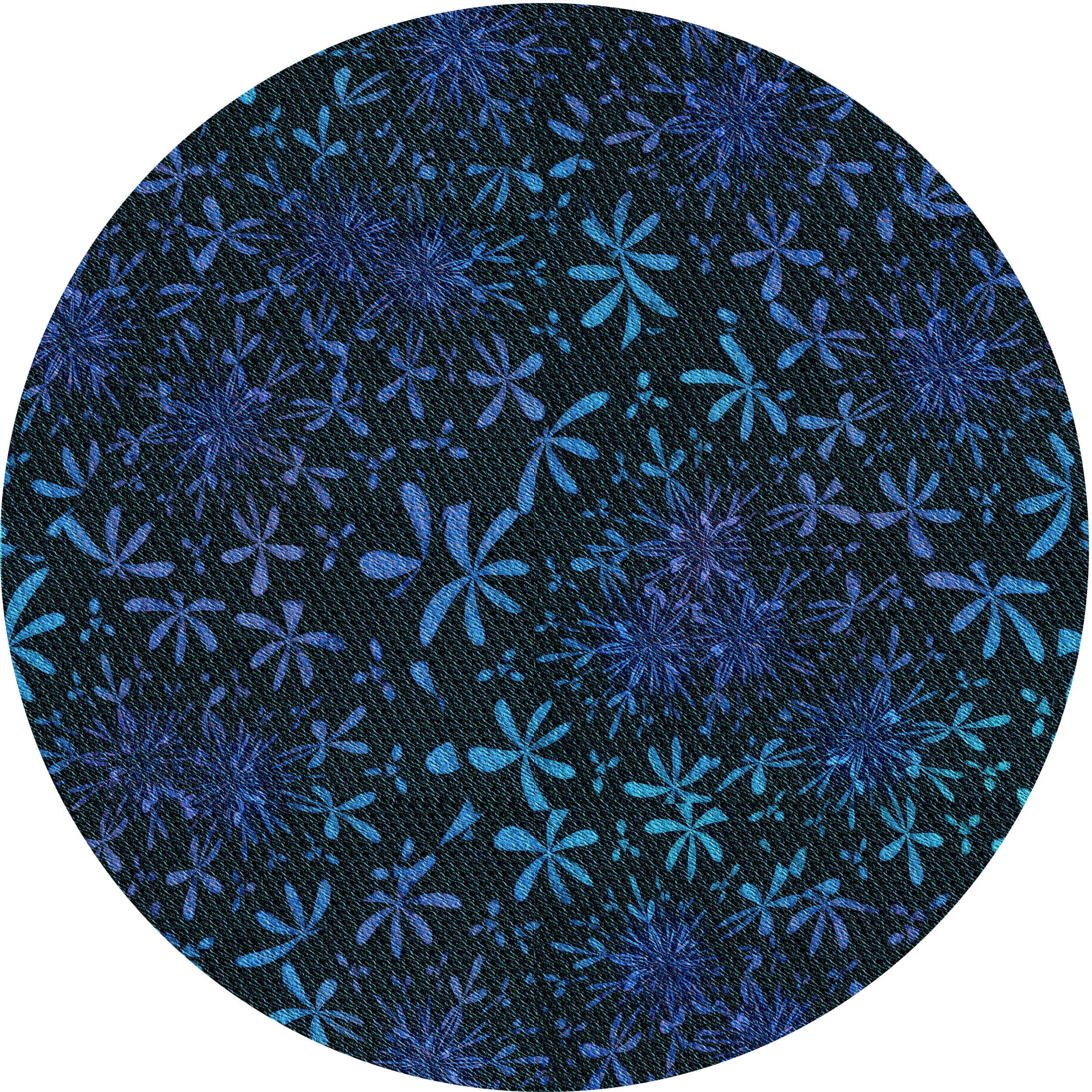 Ahgly Company Indoor Round Patterned Blue Eyes Blue Area Rugs, 6' Round ...