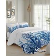 4 Piece Duvet Cover Set Full, Blue Ocean Coral Starfish Soft Breathable ...