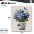 Stupell Industries Songbird Perched on Hydrangeas Canvas Wall Art ...