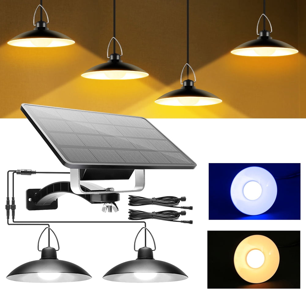 Rosnek Solar Lights Outdoor, LED Solar Pendant Lights with Remote ...