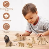 Toymany 6PCS Realistic Lion Figurines with Lion Cubs, 2-5" Jungle ...