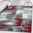 Luxe Weavers Abstract Brushstrokes Area Rug Red 8x10, Soft Accent ...