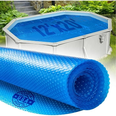Shop Square 12' x 24' Rectangle Solar Pool Cover, 12 Mil, Blue, for ...