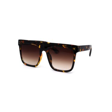 Flat Top Mobster Mafia Rectangular Retro Sunglasses Tortoise Brown ...