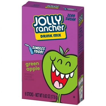 Jolly Rancher Sugar-Free Green Apple Flavor Water Packet Drink Mix, 6 ...