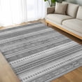 6x9 Area Rugs, Grey Geometric Non-Skid Rubber Backing Large Rectangle ...