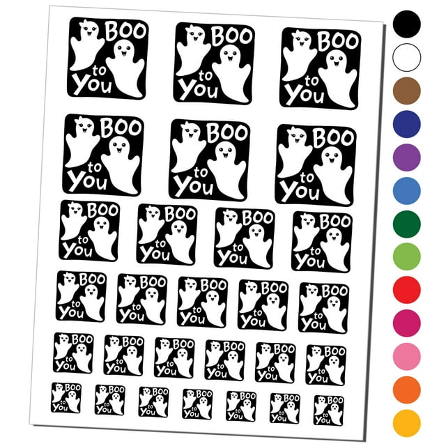 Ghosts Boo To You Halloween Water Resistant Temporary Tattoo Set Fake ...