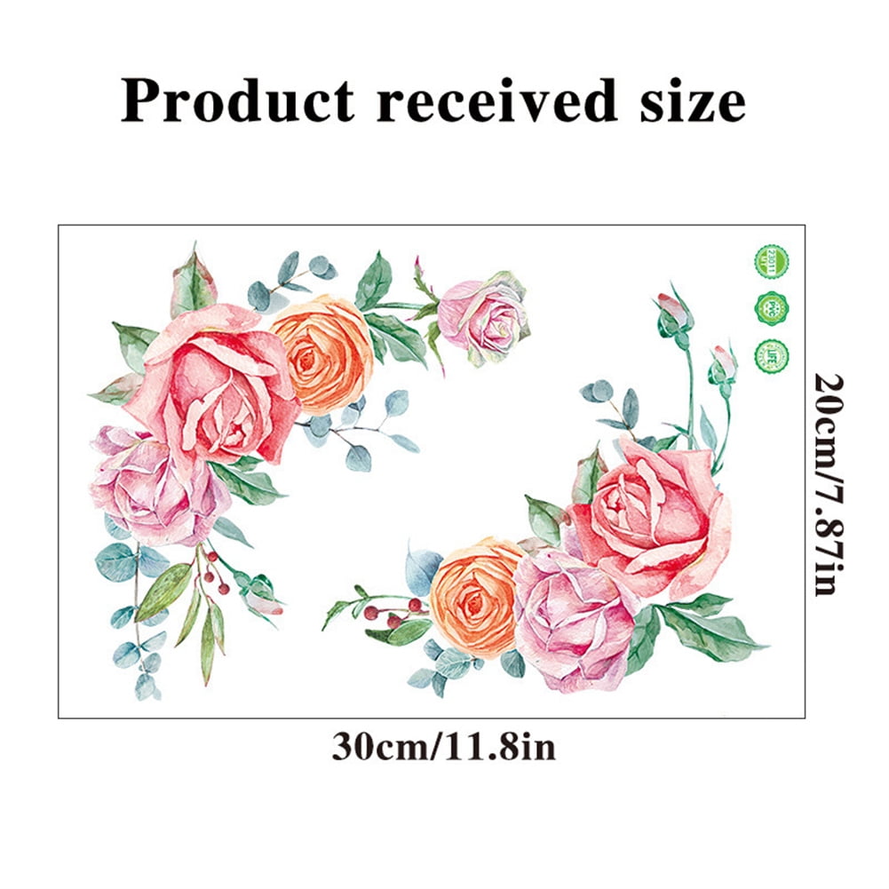 Floral Toilet Stickers PVC Flower Murals LightweightSelf-adhesive ...