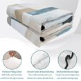 90x96in Quilt Bedding Set, Gradient Brown Blue Geometric Lightweight ...