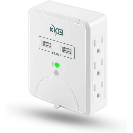 KMC Wall Surge Protector,6 Outlet Wall Mount Power Strip with 2 USB ...