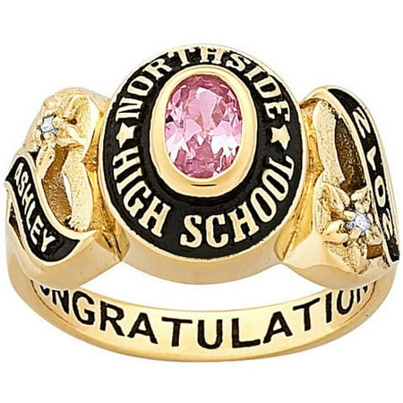 Personalized Girl's Yellow Celebrium Sweetheart Class Ring with CZ ...