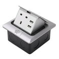 Embedded Desktop Socket With Dual Usb Ports Power Receptacle Countertop