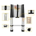 Dayplus 14FT Lightweight Extending Aluminum Telescopic Ladder ...