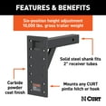 Curt Manufacturing Cur48342 6 Position Adjustable Pintle Mount 6" Rise ...