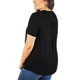 Folunsi Womens Plus Size Tops Short Sleeve Shirts Blouses Lace Pleated