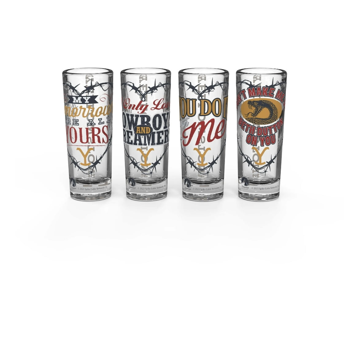 Zak Designs 2 Ounce 4-piece Valentine Mini Glass set, Yellowstone ...