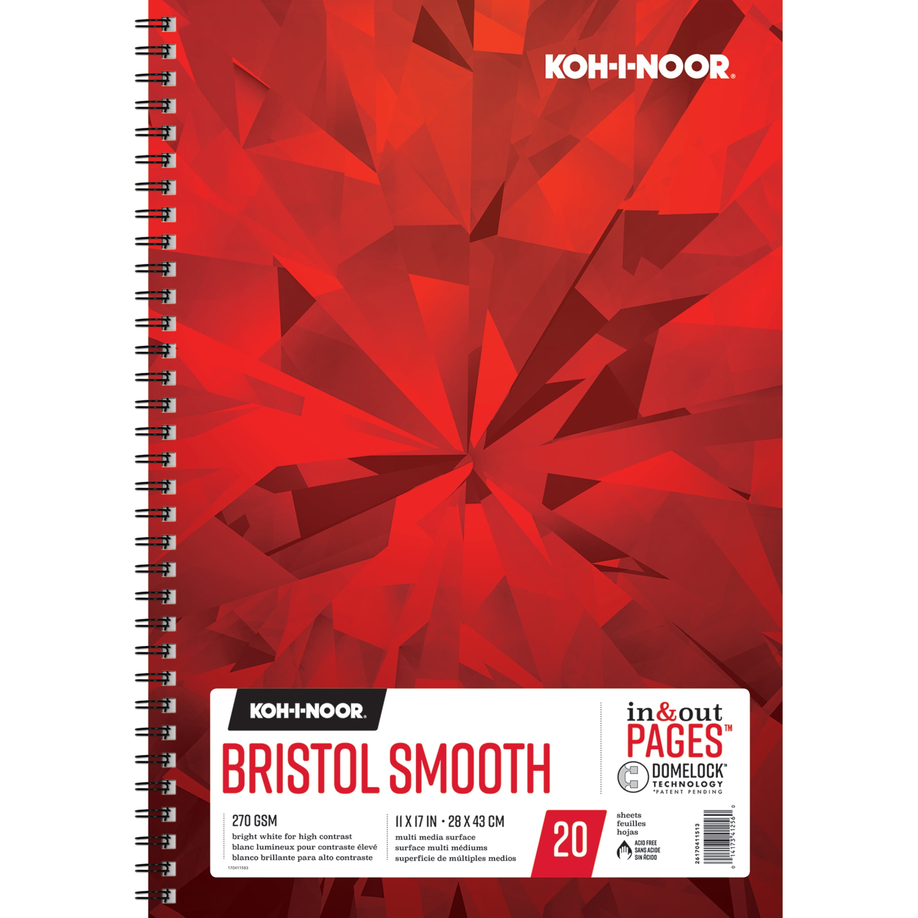Koh-I-Noor Bristol Pad, 20 Sheets, Smooth, 11in x 17in - Walmart.com